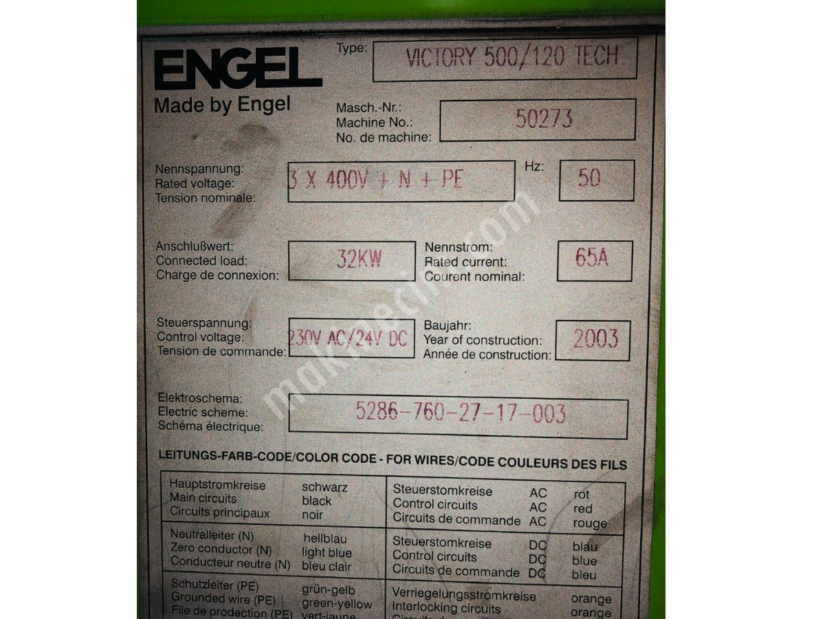 Engel Victory 500/120 Tech Plastik Enjeksiyon